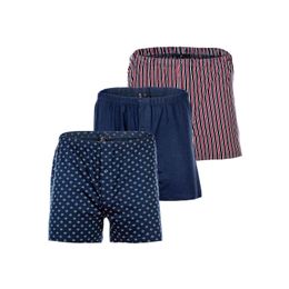 YOURBASICS Herren Boxershorts "Boxershort 3er Pack", Gr. XXL, blau, Obermaterial: 100% Baumwolle CO., Unterhosen