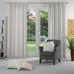 Vorhang WIRTH, B:132cm H:225cm, braun, Jacquard, Baumwolle, Polyester, Wohnzimmer, Gardinen, "Telfort"