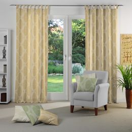 Vorhang WIRTH, B:135cm H:145cm, beige, Jacquard, Polyacryl, Polyester, Wohnzimmer, Gardinen, "Lahstedt"