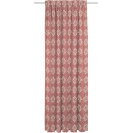 Vorhang Adam, B:142cm H:175cm, rot, Jacquard, Baumwolle, Wohnzimmer, Gardinen, "Romantic Puligny Light", aus 100% Bio-Baumwolle