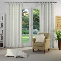 Vorhang WIRTH, B:132cm H:145cm, gr&uuml;n, Jacquard, Baumwolle, Polyester, Wohnzimmer, Gardinen, "Gospic"