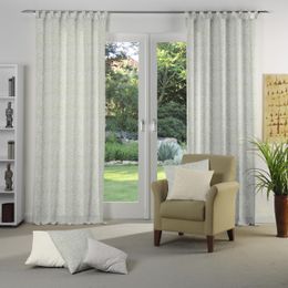 Vorhang WIRTH, B:132cm H:225cm, gr&uuml;n, Jacquard, Baumwolle, Polyester, Wohnzimmer, Gardinen, "Gospic"
