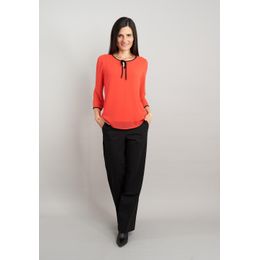 Seidel Moden Damen Chiffonbluse "Exklusiv bei OTTO", rot, Gr. 36, unifarben mit Farbeins&auml;tzen, Web, Obermaterial: 100% Polyester. Obermaterial 2: 95%