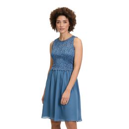 Vera Mont Damen Abendkleid "Damen Abendkleid mit Spitze", blau, festlich, Gr. 38, Chiffon, Obermaterial: 100% Polyester. Futter: 100% Polyester.,