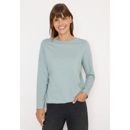 Cecil Damen Langarmshirtlight mint blau, Gr. M, gestreift, Web, 80% Baumwolle, 20% Polyester, Shirts, im soften Baumwoll-Mix