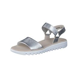 Paul Green Damen Riemchensandale "Paul Green Sandalen Leder", Gr. 39, silber, Leder, Schuhe