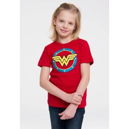 logoshirt Mädchen T-Shirt "DC - Wonder Woman Logo Circle", rot, Gr. 170, bedruckt, 100% Baumwolle, Shirts, mit Wonder Woman-Logo