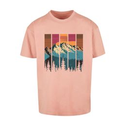 F4NT4STIC Damen T-Shirt "Berg Sonnenuntergang Retro", gelb, Gr. M, Obermaterial: 100% Baumwolle, Shirts, Premium Qualit&auml;t