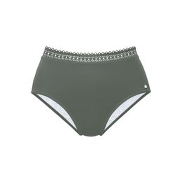 s.Oliver Damen Bikini-Hose "Aiko", gr&uuml;n, Basic, Gr. 38, unifarben, Microfaser, Microfaser, Polyamid, Badehosen, mit H&auml;keloptik