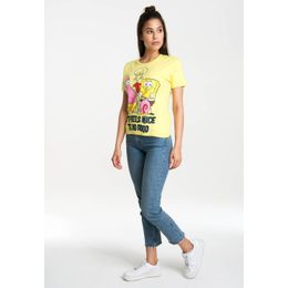 logoshirt Damen T-Shirt "Spongebob - It Feels Nice", gelb, Gr. XL, bedruckt, 100% Baumwolle, Shirts, mit lizenziertem Originaldesign