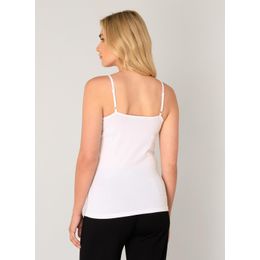 Base Level Damen Spaghettitop "Yoshji", wei&szlig;, Gr. 44, unifarben, Jersey, Obermaterial: 94% Baumwolle, 6% Elasthan, Tops, in cleaner Optik