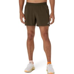 asics Herren Laufshorts "ROAD 5IN SHORT", braun, Gr. S, Obermaterial: 100% Polyester, Hosen