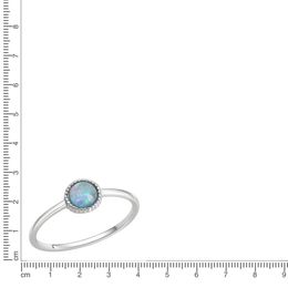 Vivance Damen Fingerring "925/- Sterling Silber rhodiniert Synth. Opal", 056 (17,8), Silber 925 (Sterlingsilber), wei&szlig;, Silber 925 (Sterlingsilber),