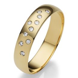 Firetti Damen Trauring "Schmuck Geschenk Gold 375 Hochzeit Ehering "LIEBE"", 53, 0,08 SI = kleine Einschl&uuml;sse mit Brillanten, Gelbgold 585, 4,5mm,