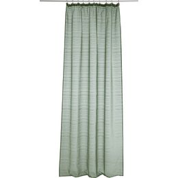 Gardine Bruno Banani, B:130cm H:225cm, gr&uuml;n, Polyester, Wohnzimmer, Gardinen, "Linus", 1 Schal, eingewebte Querstreifen, verschiedene Gr&ouml;&szlig;en