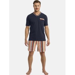 Jan Vanderstorm Herren Shorty "Kurzer Schlafanzug FREDSTEIN", Gr. XL, blau, Obermaterial: 100% Baumwolle CO., Homewear-Sets