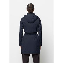 Jack Wolfskin Damen Regenmantel "NORDEN PORT COAT W", blau, Gr. XS, OBERSTOFF: 100% POLYAMID Futter: 100% POLYESTER, M&auml;ntel