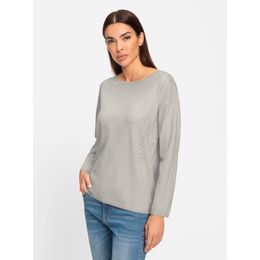 Heine Damen Strickpullover "Pullover", grau, Gr. 40, gemustert, unifarben, 54% Polyester, 20% Polyacryl, 20% Polyamid, 6% Wolle, Pullover