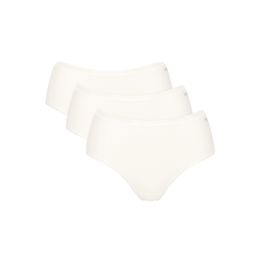 Sloggi Damen Slip "Slip GO Daily Cotton Midi 3P 3er Pack", Gr. S, wei&szlig;, Obermaterial: 95% Baumwolle CO. 5% Elasthan EL., Unterhosen