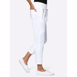 Casual Looks Damen 7/8-Hose, wei&szlig;, Gr. 40, unifarben, 98% Baumwolle, 2% Elasthan, Hosen