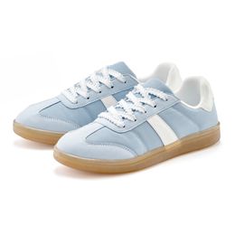 Lascana Damen Sneaker "Schn&uuml;rschuh, Halbschuh, Freizeitschuh", Gr. 37, blau, Obermaterial: 50% Lederimitat, 50% Textilmaterial. Decksohle: 100%