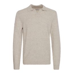 Casual Friday Herren Strickfleece-Pullover "Strickpullover CFKARL polo knit", beige, Gr. XL, Obermaterial: 50% Polyacryl PAN. 28% Polyester PES. 22%