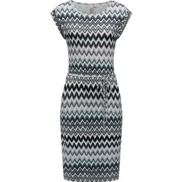 Ragwear Damen Sommerkleid "Taggien Print", grau, Gr. L, Material: 95% Viskose, 5% Elasthan, Kleider, Leichtes, bequemes Midikleid mit Muster