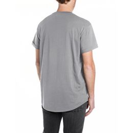 Replay Herren T-Shirt, grau, Gr. XL, unifarben, Jersey, Obermaterial: 100% Baumwolle, Shirts