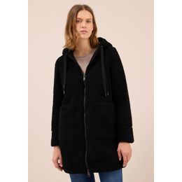 Cecil Damen Fellimitatmantel, schwarz, Gr. XL, unifarben, Stoff, Obermaterial: 100% Polyester; Futter: 100% Polyester, M&auml;ntel, mit 2-Wege