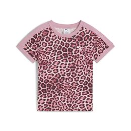 Puma Damen T-Shirt "T7 Leo Luxe Slim T-Shirt Damen"poised pink ruby shimmer, Gr. L, clean, 100% Baumwolle, Shirts