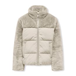 KIDS Only Jungen Steppjacke "KOGWANJA FUR PUFFER MIX COAT OTW", gelb, Gr. 164, unifarben, Web, Obermaterial: 50% Nylon, 50% Polyester, Jacken