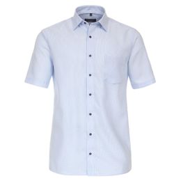 Casamoda Herren Businesshemd "Casamoda Businesshemd Kurzarm gemustert", blau, Gr. 39, gemustert, 100% Baumwolle, Hemden