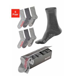 Bench. Herren Socken "Damen Herren Basic Socken f&uuml;r Freizeit und Alltag", Gr. 39, grau, Baumwolle, Elasthan, Polyamid, unifarben, Socken, in der