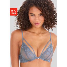 Vivance Damen B&uuml;gel-BH "Julia", Gr. 75, blau, Spitze, Obermaterial: 88% Polyamid, 12% Elasthan, BHs, mit feinem Zierband am Dekollet&eacute;, aus