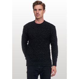 Rusty Neal Herren Strickpullover, schwarz, Gr. M, unifarben, 75% Polyacryl, 25% Baumwolle, Pullover, mit elegantem Rundhalsausschnitt