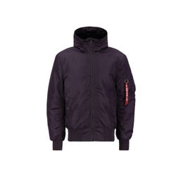 Herren Bomberjacke "MA-1 Hooded", lila, Gr. S, Alpha Industries, Obermaterial: 100% Nylon, Futter: 100% Nylon, Kapuzenfutter: 100% Polyester,