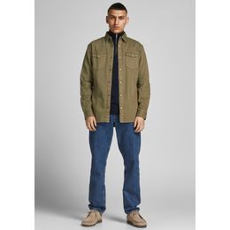 Jack & Jones JACK & JONES Herren Jeanshemd "JJESHERIDAN im Workwear-Stil mit robuster Baumwollqualit&auml;t", gr&uuml;n, Gr. XL, Web, Obermaterial: 100% Baumwolle, Hemden,