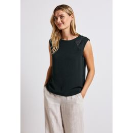 Street One Damen T-Shirt, gr&uuml;n, Gr. 44, unifarben, Stoff, Vorderseite: 100% Polyester; R&uuml;ckseite: 95% Viskose, 5% Elasthan; Details: 100% Polyester,