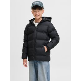 Jack & Jones Jungen Steppjacke "JJELEMENTS PU PUFFER JNR", schwarz, Gr. 128, JACK & JONES JUNIOR, unifarben, Web, Obermaterial: 100% Polyester, Jacken