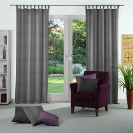 Vorhang WIRTH, B:132cm H:145cm, grau, Jacquard, Polyacryl, Polyester, Wohnzimmer, Gardinen, "Niederau"