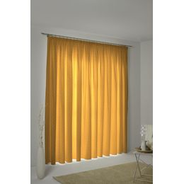 Vorhang WIRTH, B:172cm H:255cm, gold, Chenille, Polyacryl, Wohnzimmer, Gardinen, "Warnow", 270 g/m2