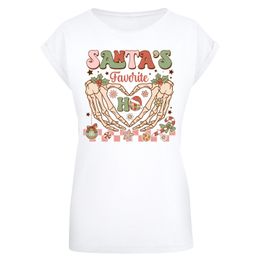 F4NT4STIC Damen T-Shirt "Santas favorite Ho Ho Ho Weihnachten", wei&szlig;, Gr. XXL, Obermaterial: 100% Baumwolle, Shirts, Premium Qualit&auml;t,