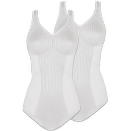 SuSa Damen Body "2er Pack Body ohne B&uuml;gel Cremona", Gr. 95, wei&szlig;, Obermaterial: 68% Polyamid PA. 32% Elasthan EL., Bodys
