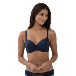 Mey Damen B&uuml;gel-BH "Luxurious", Gr. 95, blau, Obermaterial: 60% Polyamid, 31% Polyester, 9% Elasthan, BHs, Zweifarbige Spitze, Ziertr&auml;ger