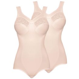 SuSa Damen Miederbody "2er Pack Korselett Basic", Gr. 100, beige, Obermaterial: 90% Polyamid PA. 10% Elasthan EL., Bodys