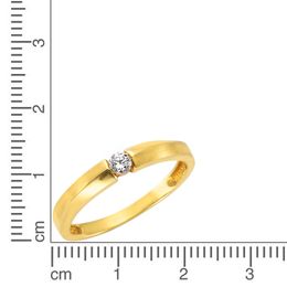 Celesta Damen Fingerring "375 Gold Zirkonia wei&szlig;", 056 (17,8), Gold, gelb, Gold, Fingerringe