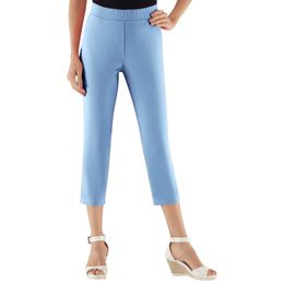 Adelina Damen 7/8-Hose, blau, Gr. 40, unifarben, 70% Viskose, 27% Polyamid, 3% Elasthan, Hosen