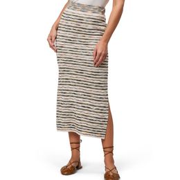 Zero Damen Midirock "Damen Strickrock mit Streifen", beige, Gr. 40, gestreift, Strick, Obermaterial: 83% Viskose, 17% Polyamid. Ärmelfutter: ohne