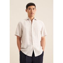 Seidensticker Herren Businesshemd "Regular", beige, Gr. 41, gestreift, 100% Leinen, Hemden, Regular 1/2 Kentkragen Streifen