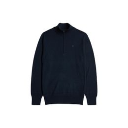 G-Star Raw G-STAR Herren Sweatshirt "Strickpullover Premium Core Half Zip Knit", blau, Gr. L, Obermaterial: 100% Wolle mw., Sweatshirts